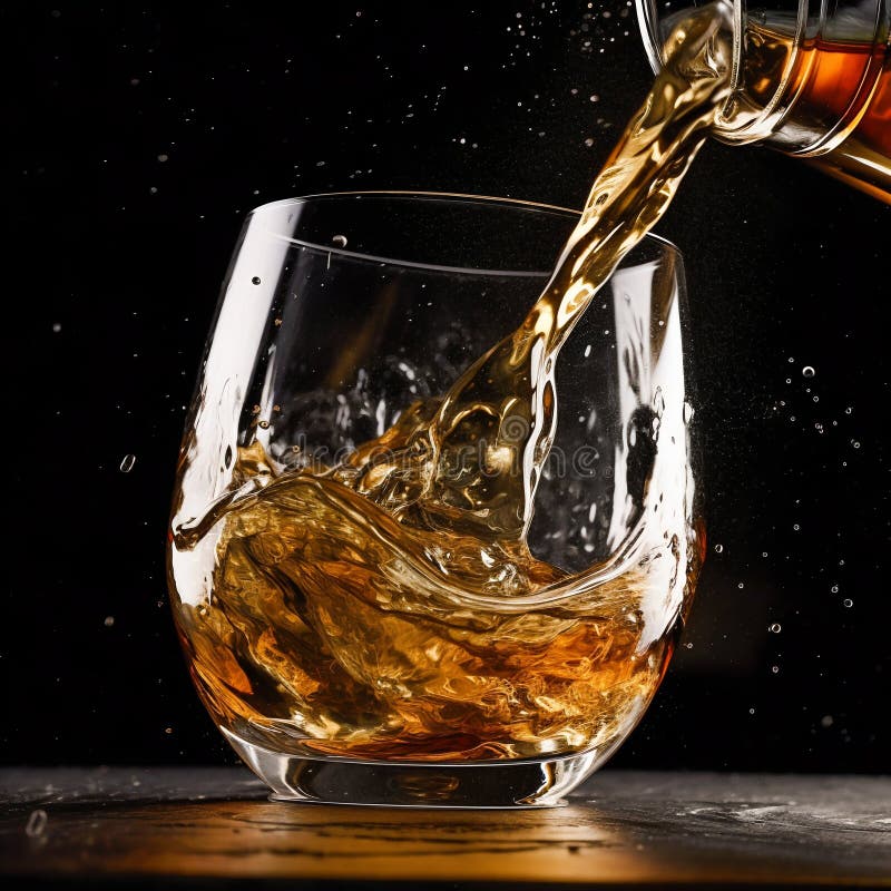 Pouring Whisky into a Glass. Generative AI Stock Illustration ...