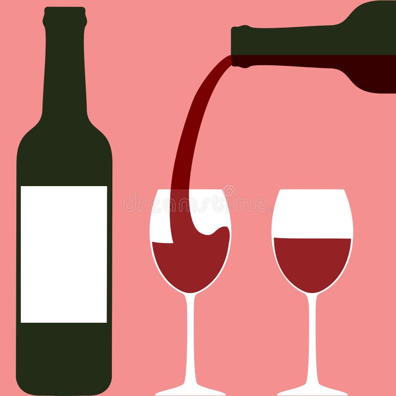 Red Wine Band Glass of Wine with Cheese Stock Vector - Illustration of ...