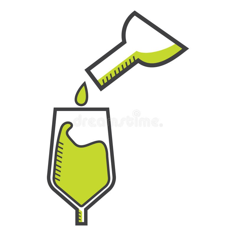 Pouring Wine into Glass. Vector Illustration Decorative Design Stock ...