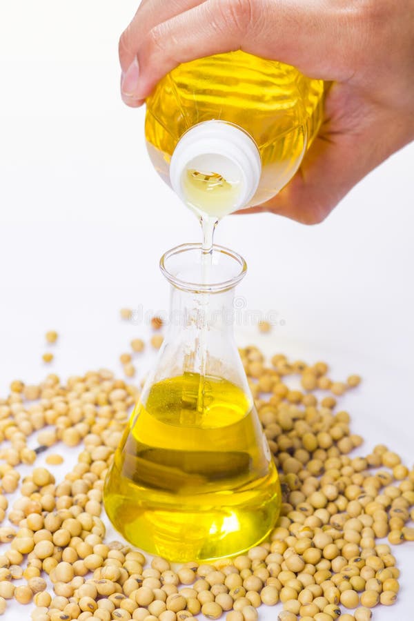 Pouring Yellow Soya Bean Oil Stock Photo - Image of pouring, indoor ...