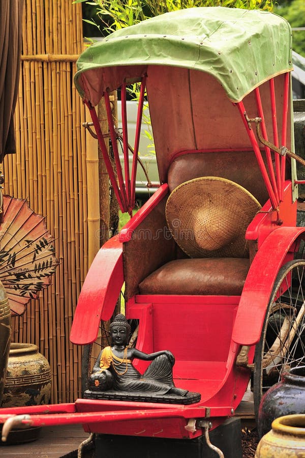 Pousse-pousse rouge photo stock. Image du objet, tiré - 36412672