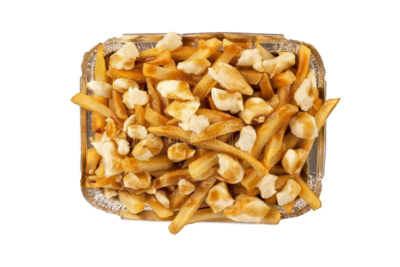 Poutine in an Aluminum Takeout Container. Stock Photo - Image of food ...