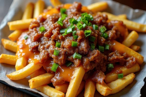 Poutine Close Up stock illustration. Illustration of delicious - 371646684