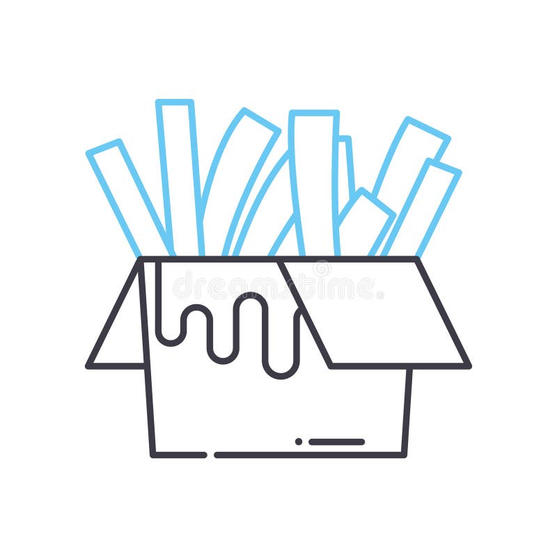 Poutine Line Icon, Outline Symbol, Vector Illustration, Concept Sign ...