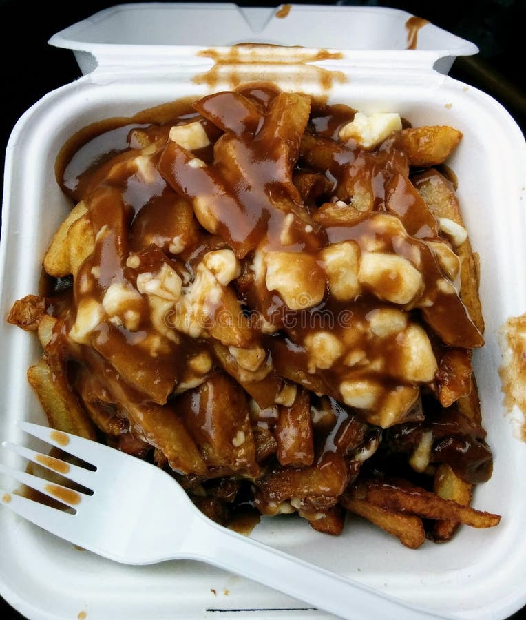 Poutine Takeout Dinner stock image. Image of gravey - 173814717