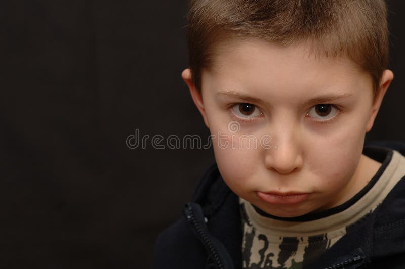 Pouting boy. stock photo. Image of face, expression, lips - 1974938