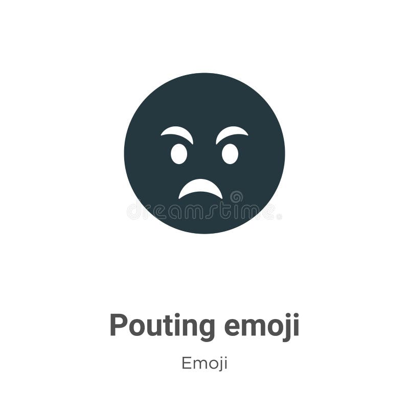 Pouting Emoji Icon in Trendy Design Style. Pouting Emoji Icon Isolated ...