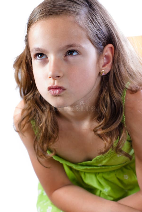 Pouting Girl stock image. Image of pout, green, girl - 10233255
