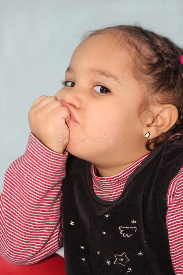 Pouting girl stock image. Image of children, sister, child - 4437891