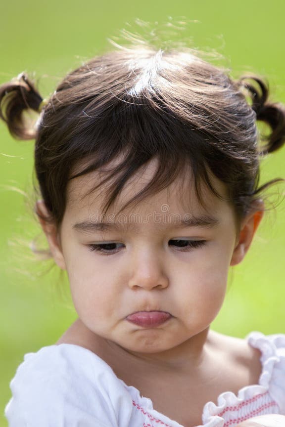 Pouting Little Girl Outdoors Stock Image - Image of pout, unhappy: 14687837