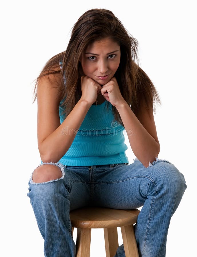 Pouting teen stock image. Image of emotion, portrait, rebellious - 9027623