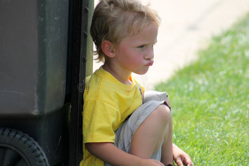 Pouty Toddler Boy stock image. Image of hair, cute, funny - 43141231