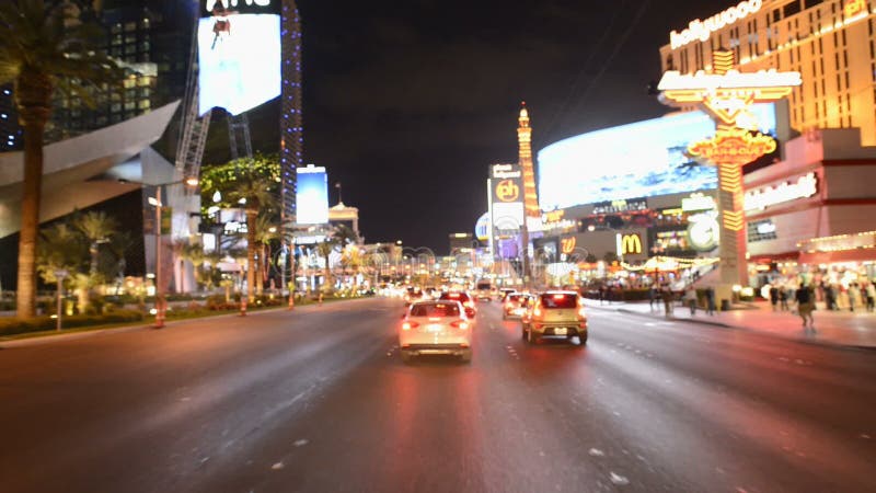 POV Driving Down Las Vegas Strip - Timelapse Stock Footage - Video of ...