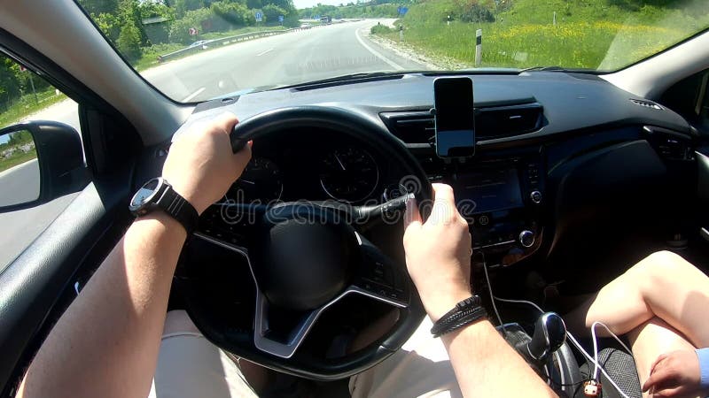 Pov Man Riding Car by Speedway Stock Footage - Video of scenic ...