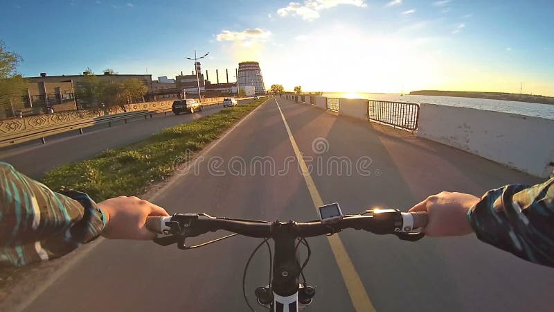 POV Riding Bike on Seafront Slow Motion Stock Footage - Video of ...