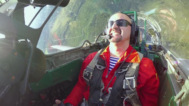 Pilot Having Overload in the Cockpit of a Jet Aircraft. Stock Video ...