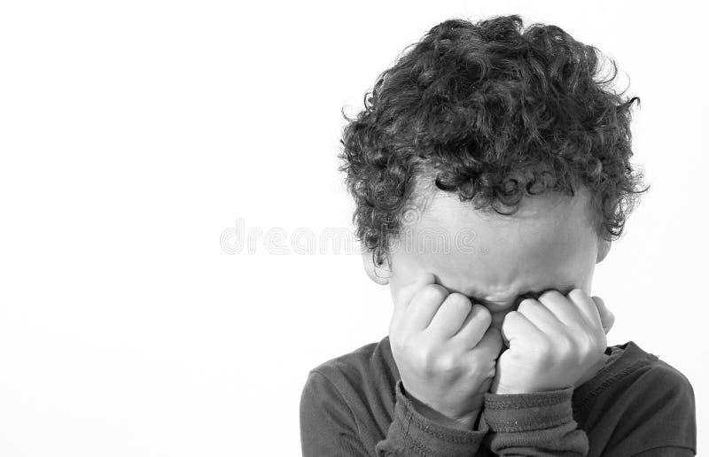 Poverty boy crying stock image. Image of crying, depressed - 131366601