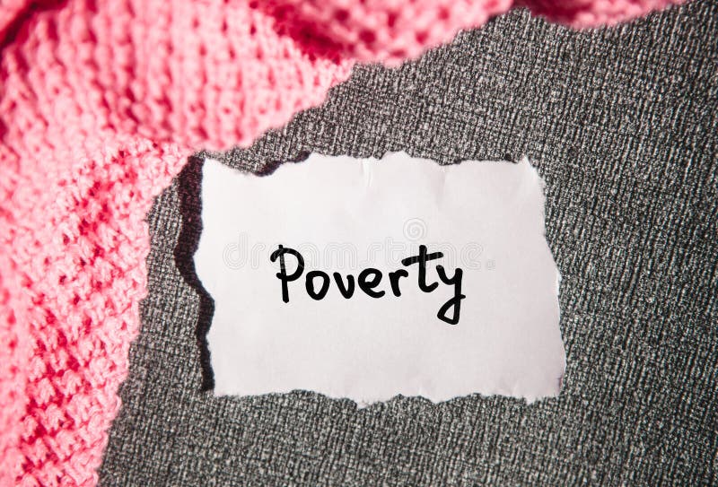 Poverty - Card with Text on Gray Color about Social Issues and Lack of ...