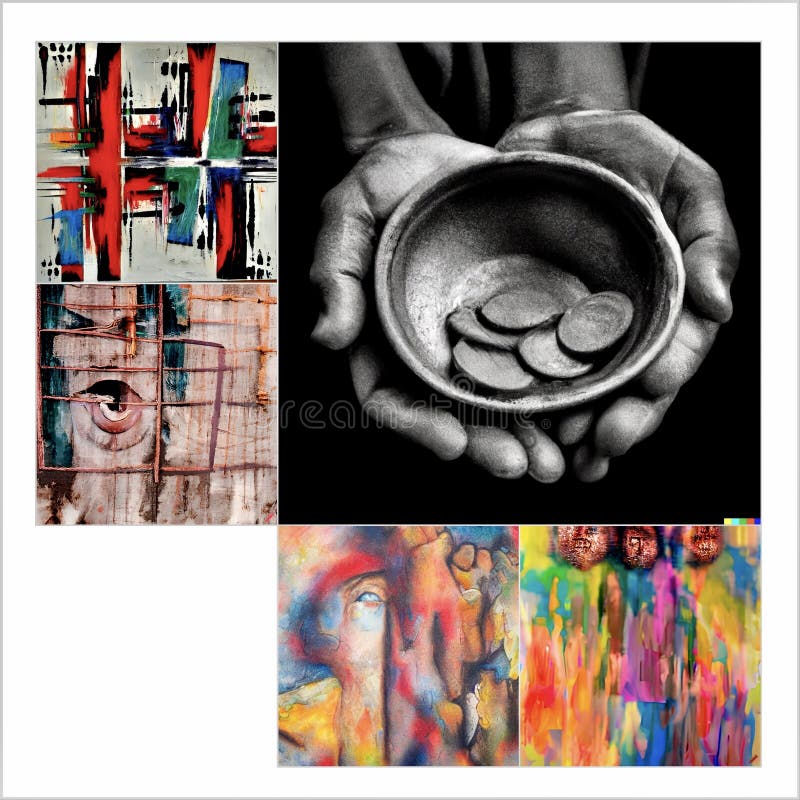 Poverty - Collage of Illustrations Stock Illustration - Illustration of ...