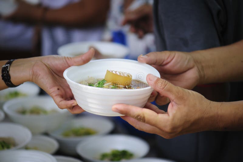 Poverty Concept Feeding Food For Beggar Stock Image - Image of feeding ...