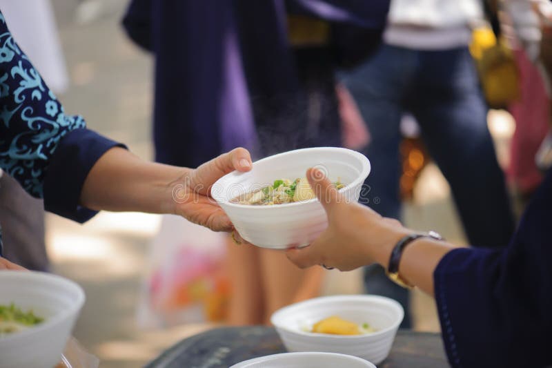 Poverty Concept Feeding Food for Beggar Stock Image - Image of eating ...