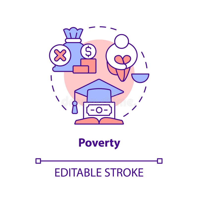 Poverty concept icon stock vector. Illustration of icon - 250817541
