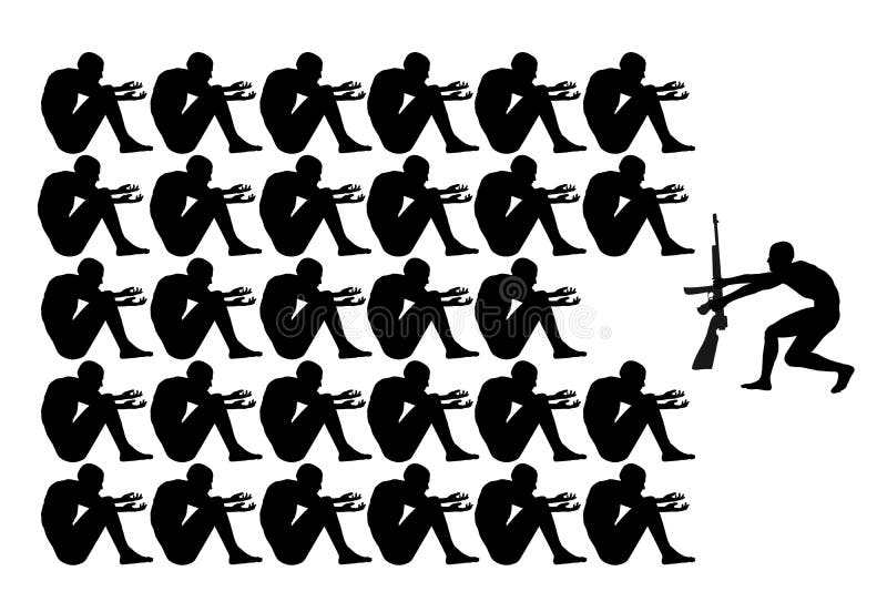 Poverty pulls the Trigger stock illustration. Illustration of ...