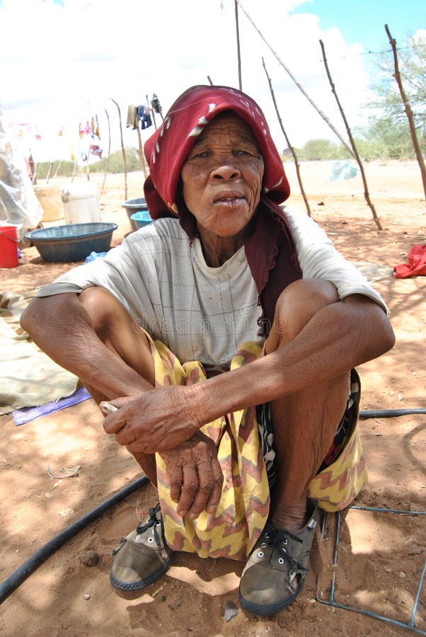 Old Woman from the San Tribe Editorial Image - Image of ethnic, woman ...