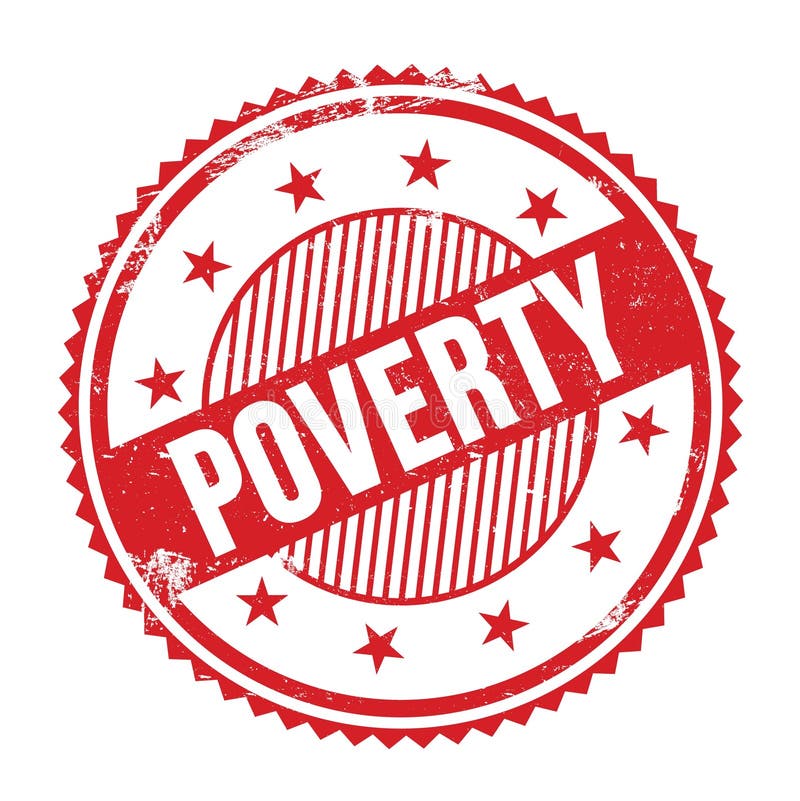 POVERTY Text Written on Blue Grungy Round Stamp Stock Illustration ...