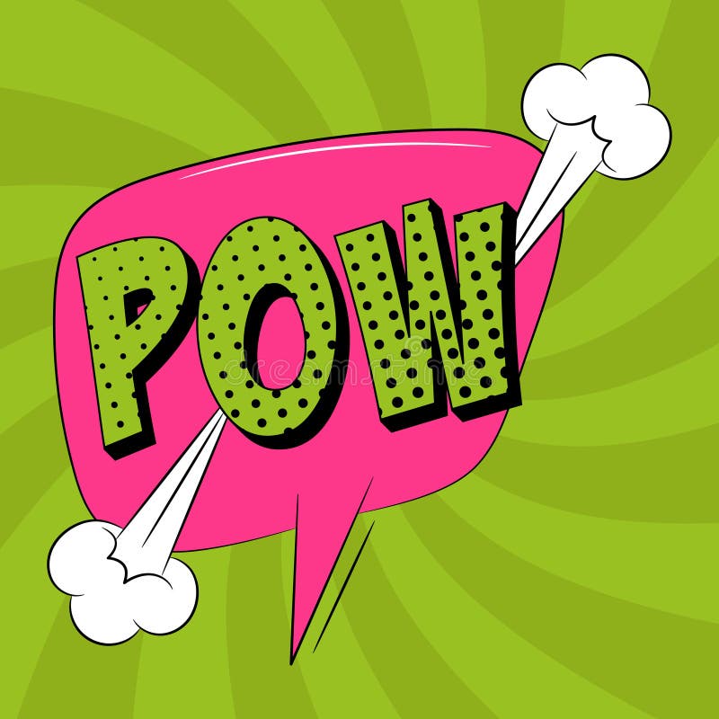 Pow Cartoon Explosions Comical Speech Bubble in Trendy Pop Art Style ...