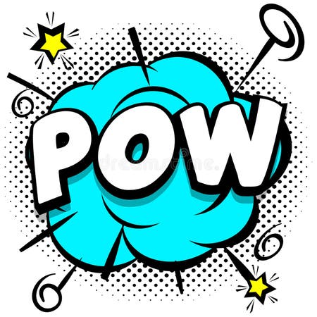 Pow Comic Bright Template with Speech Bubbles on Colorful Frames Stock ...