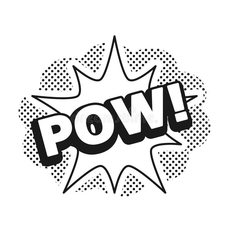 Pow Comic Explosion Vector stock vector. Illustration of bomb - 221403318