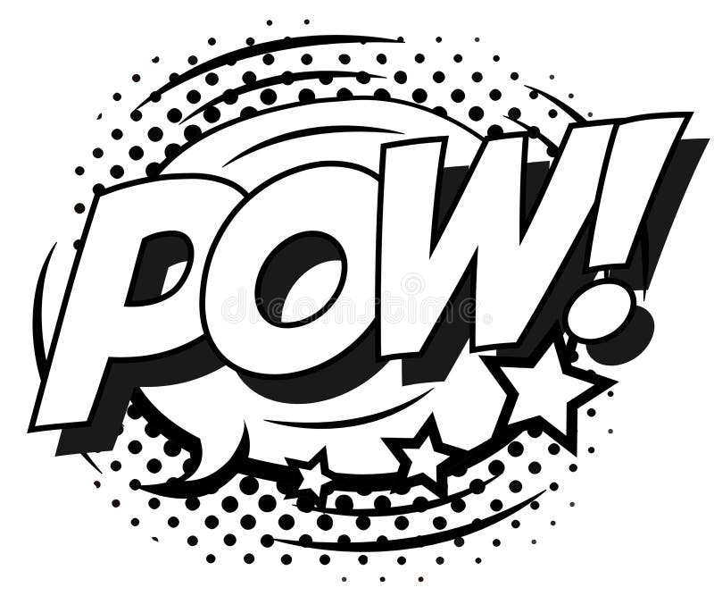 Pow Comic Text on Dotted Background Stock Vector - Illustration of ...