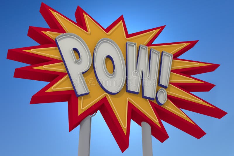 POW! Sound Effect Neon Sign Stock Illustration - Illustration of effect ...