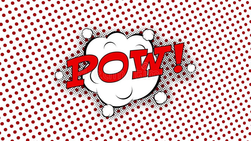 Pow Text in Speech Balloon, Comic Style Animation, 4K Retro Cartoon ...