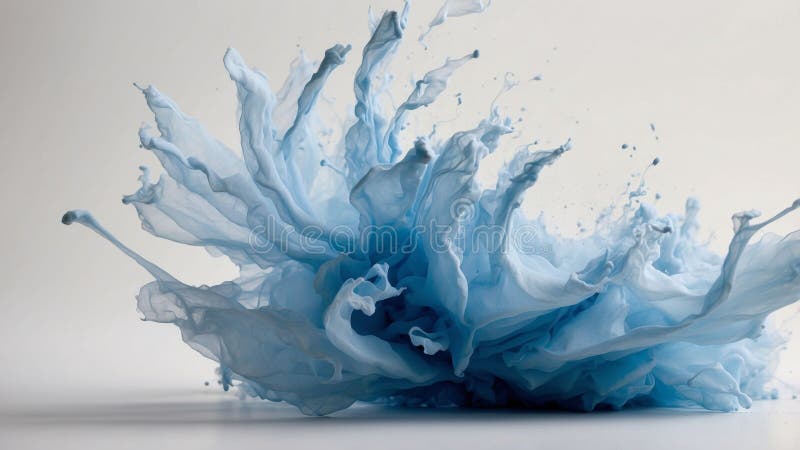 Powder Blue Pastel Watercolor Splash on White. Stock Illustration ...