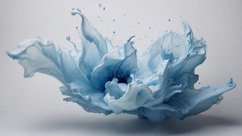 Powder Blue Pastel Watercolor Splash on White. Stock Illustration ...