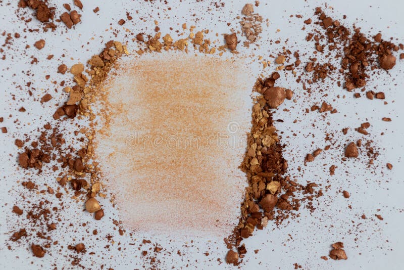 Powder or Blush of Bronze Color. Powder and Balls on a White Background ...