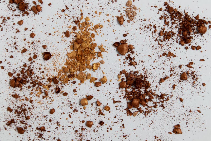 Powder or Blush of Bronze Color. Powder and Balls on a White Background ...