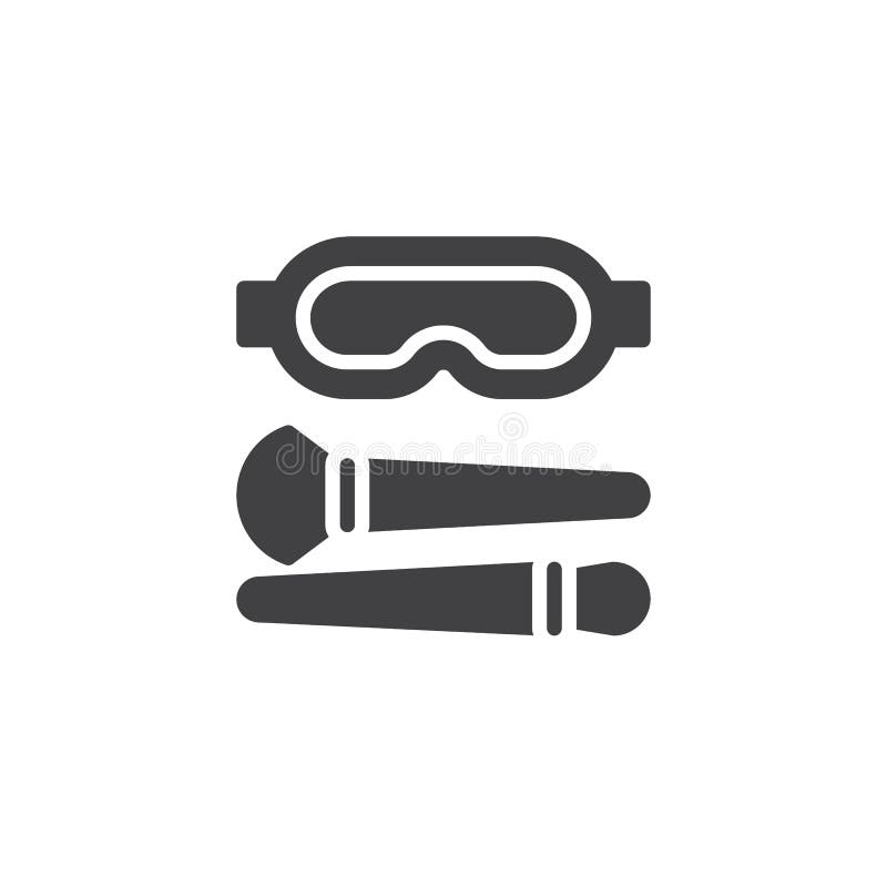 Powder Brushes and Glasses Vector Icon Stock Vector - Illustration of ...