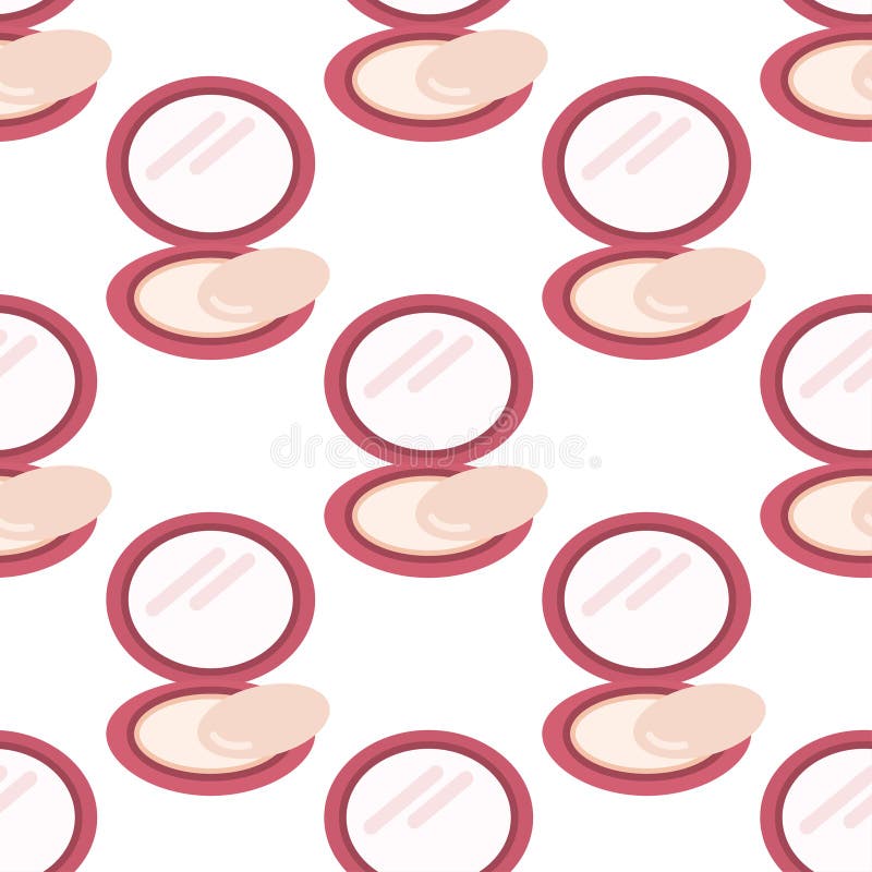 Powder-case, Seamless Pattern. Powder for Makeup in Round Plastic Case ...