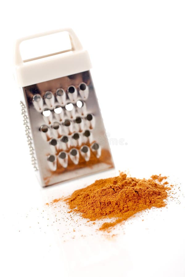 Powder of Cinnamon and Grater Stock Photo - Image of aromatic, detail ...
