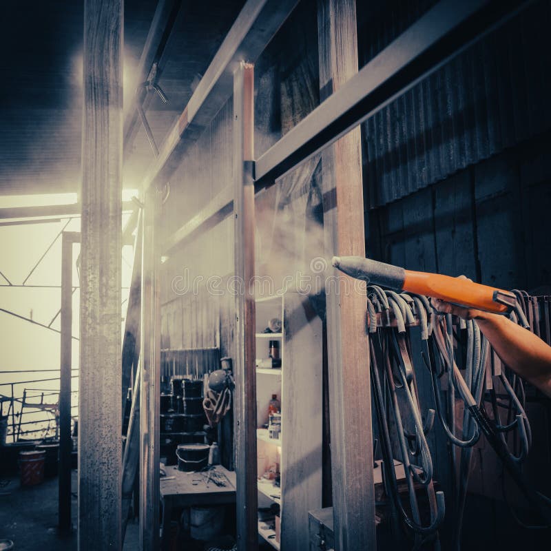 Powder coating stock image. Image of production, metal - 227907531