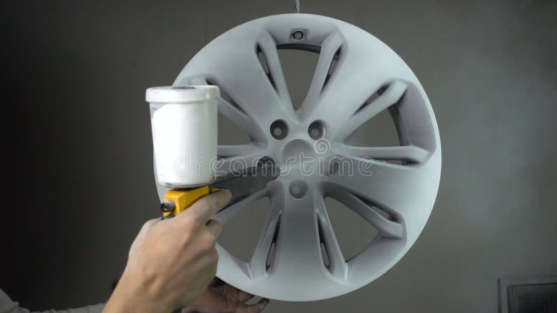 Powder Coating of Metal Products. Industrial Painting Metal Powder ...