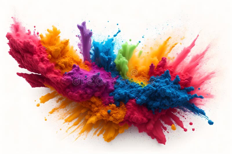 Powder Colors Explosion on White Background Stock Illustration ...