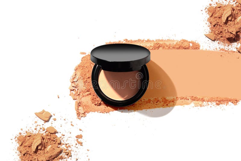 Powder Compact of Beauty Makeup Cosmetic Primer Foundation Isolated ...