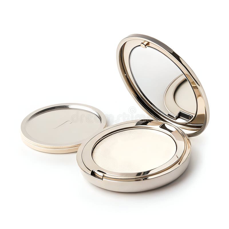 Powder Compact with Mirror stock illustration. Illustration of tools ...