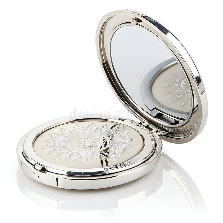 Powder Compact with Mirror stock illustration. Illustration of face ...