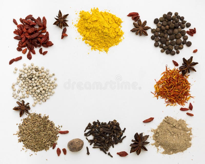 Powder Condiments for Cooking Frame Photo Stock Photo - Image of leaf ...