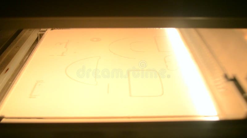 Powder 3D Printer Printing Models from White Powder Polyamide Close-up ...